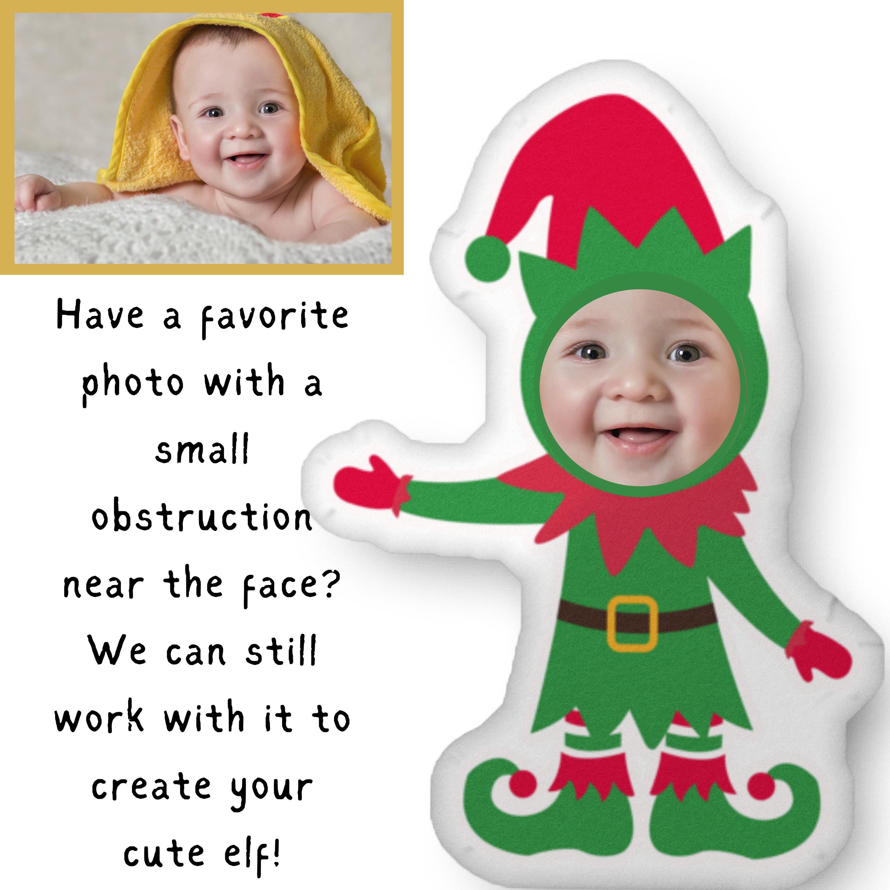 Elf Shaped Photo Pillow, Custom Christmas Elf Face Pillow, Personalized ...