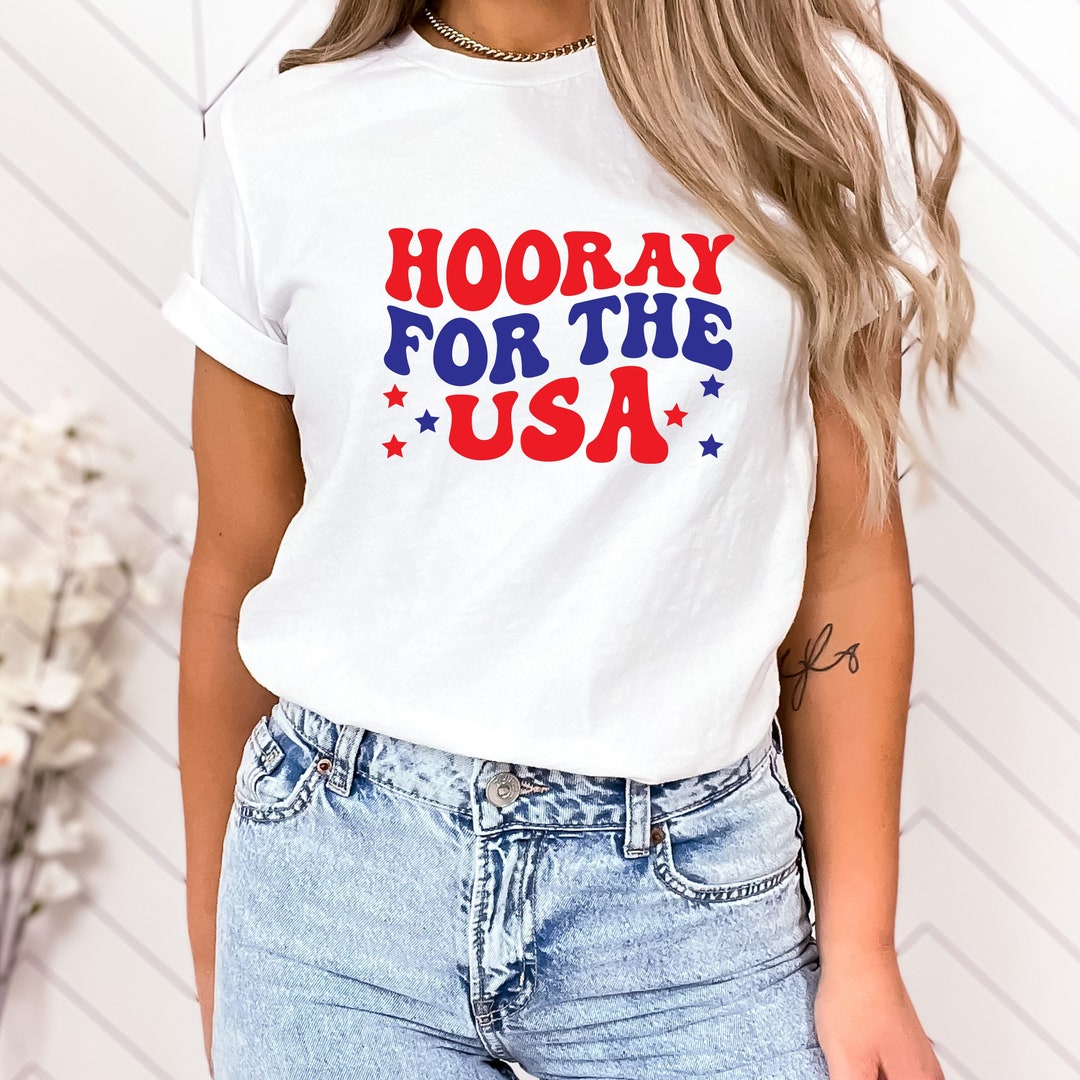 Hooray for the USA Shirt, Fourth of July Shirt, Patriotic Tee, Firework ...