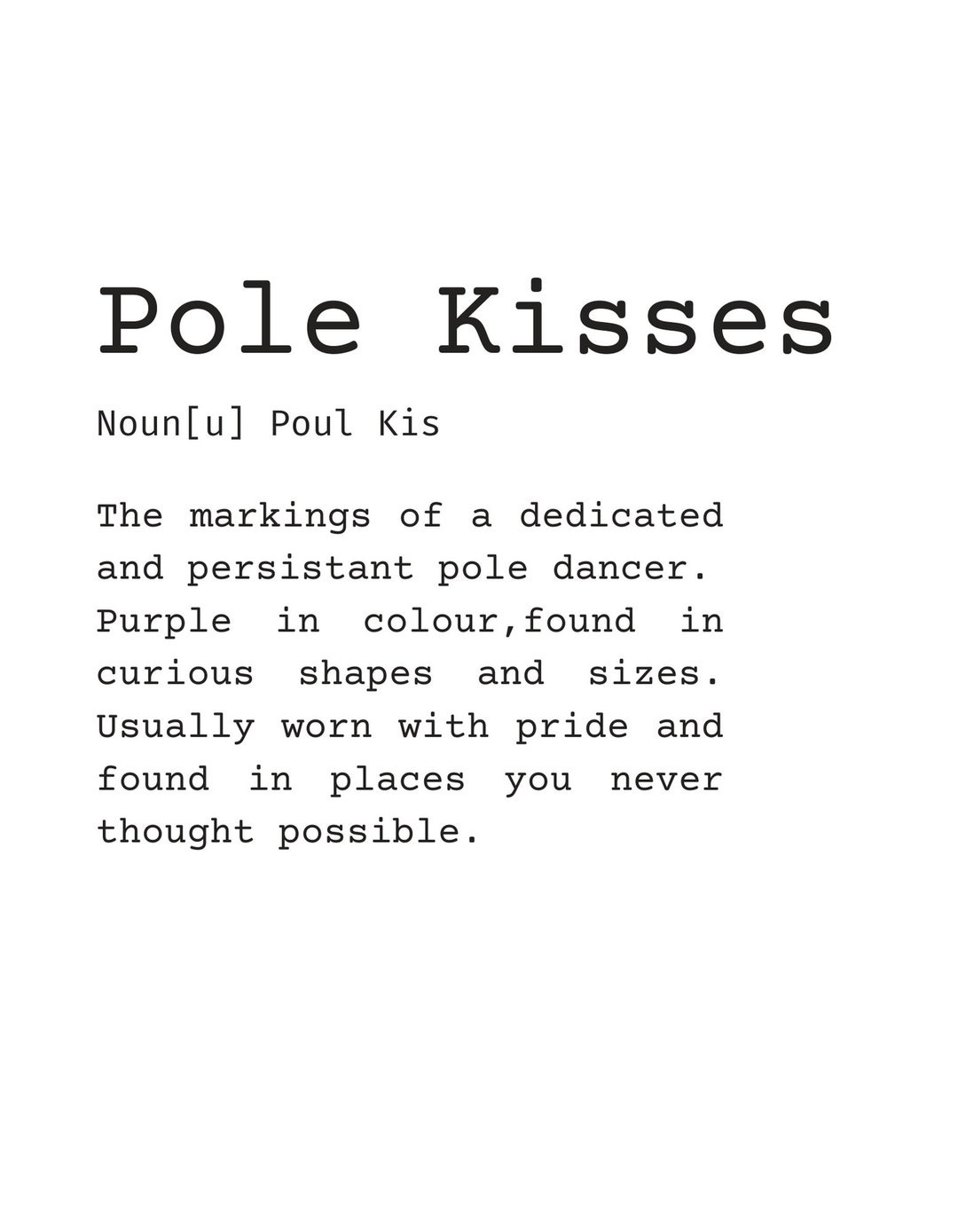 Pole Kisses Poster Digital Download Pole Dancer Gift - Etsy