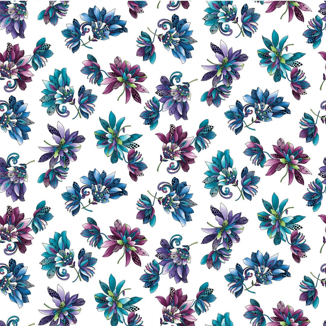 Benartex Xanadu Mystic Floral Print, 100% Cotton - Etsy