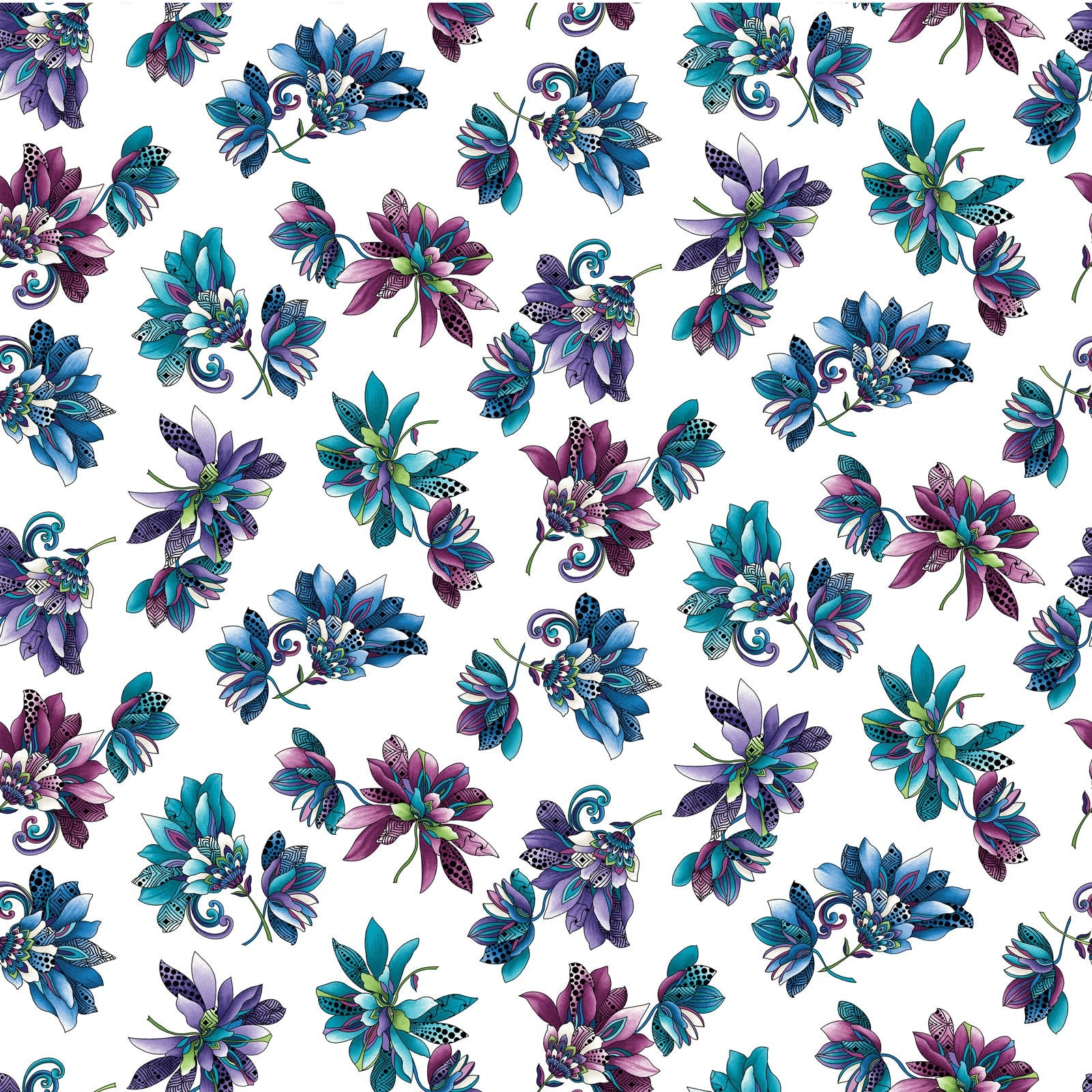 Benartex Xanadu Mystic Floral Print, 100% Cotton - Etsy