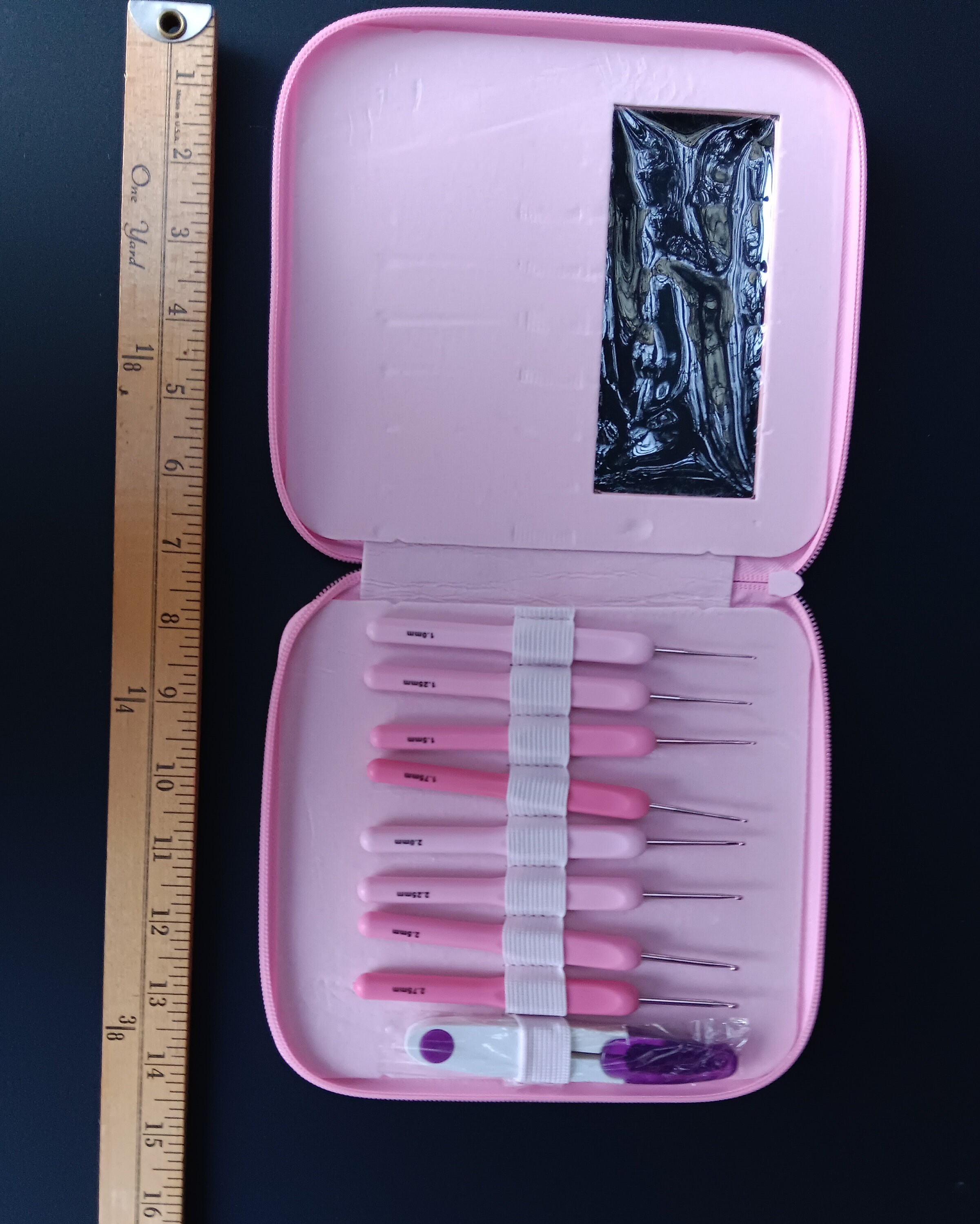 Lt. Pink 9pcs. Stainless Crochet Hook Set With Case - Etsy