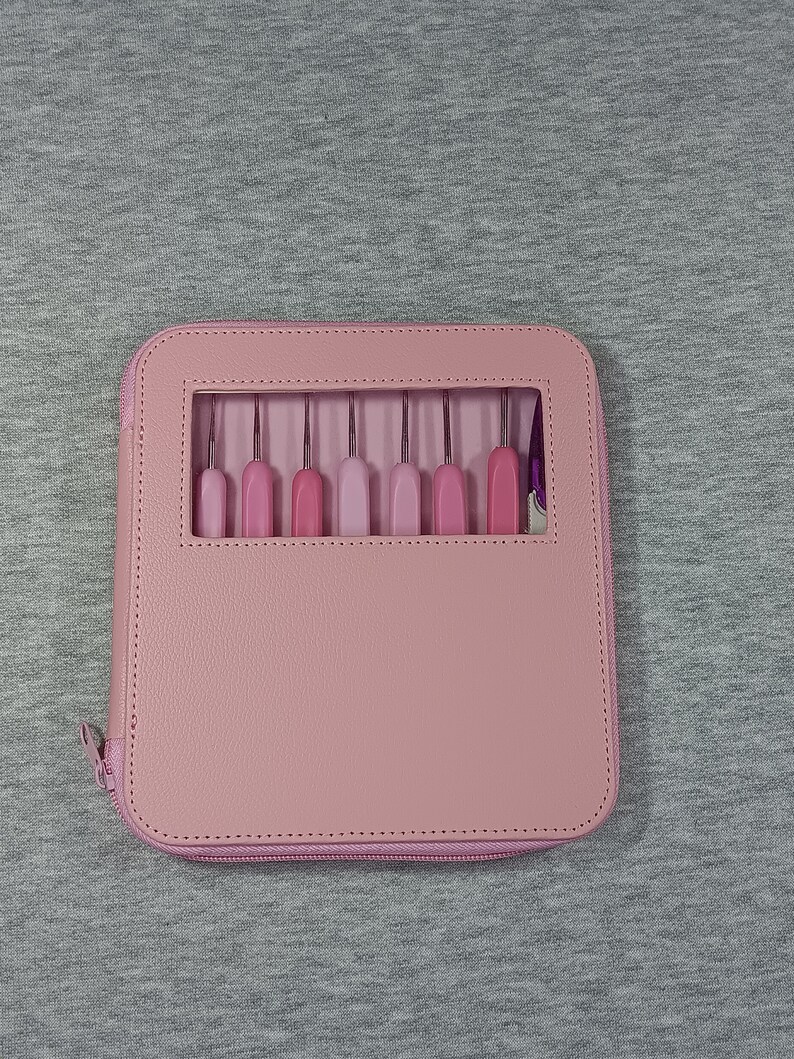 Lt. Pink 9pcs. Stainless Crochet Hook Set With Case - Etsy