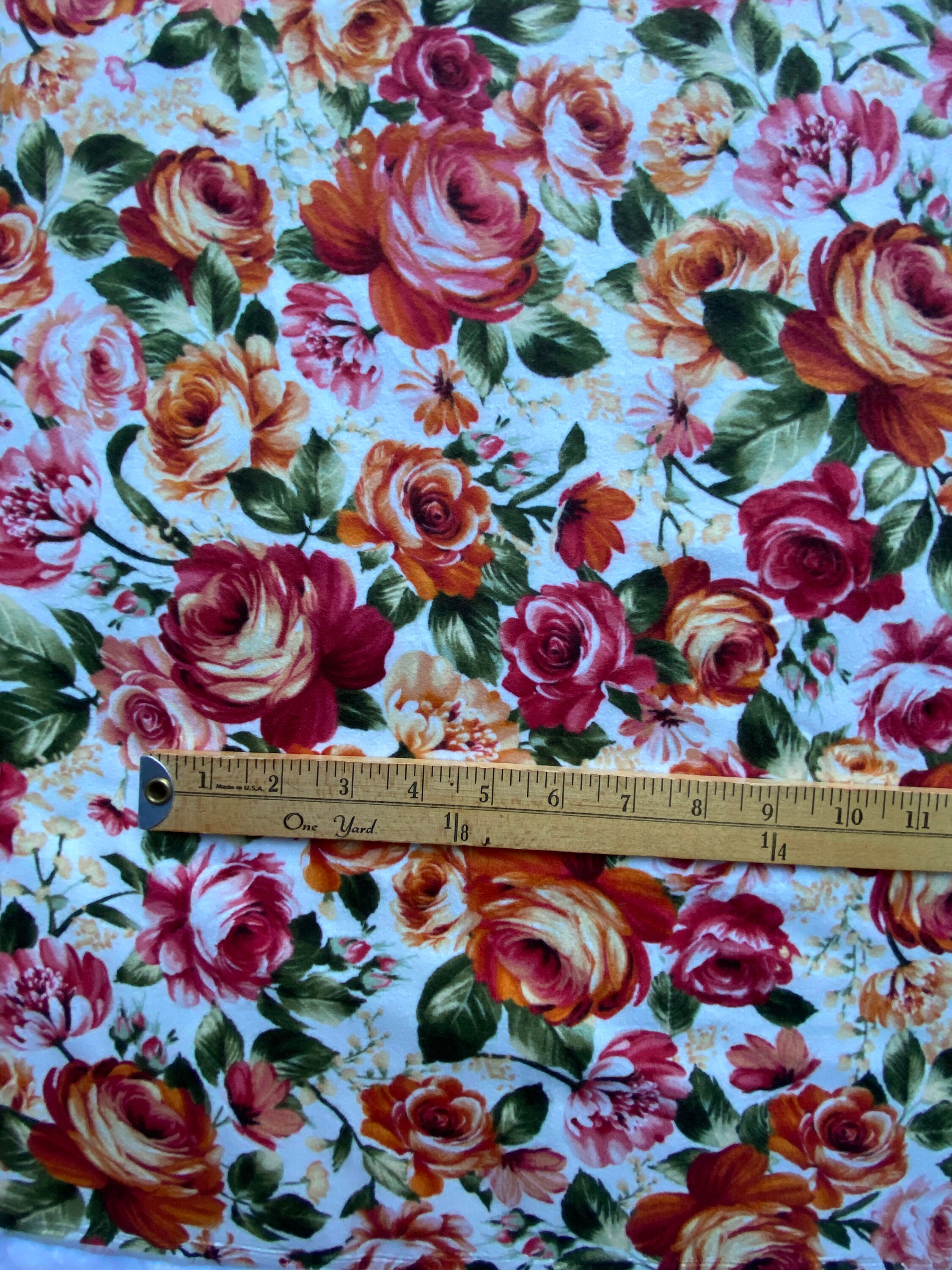 Flannel Floral Harvest Rose Design Flannel - Etsy