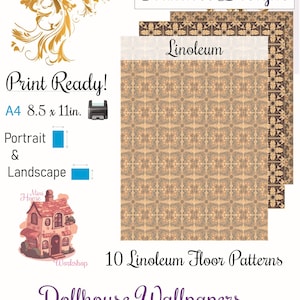 10 Printable Dollhouse Floor Patterns Digital Download 1 12 Scale ...