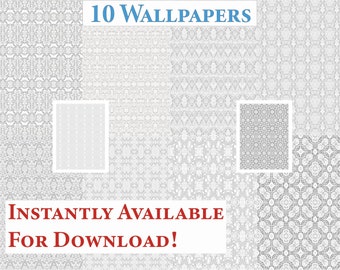 10 Printable Dollhouse Wallpaper Digital Download 1 12 Scale Victorian ...