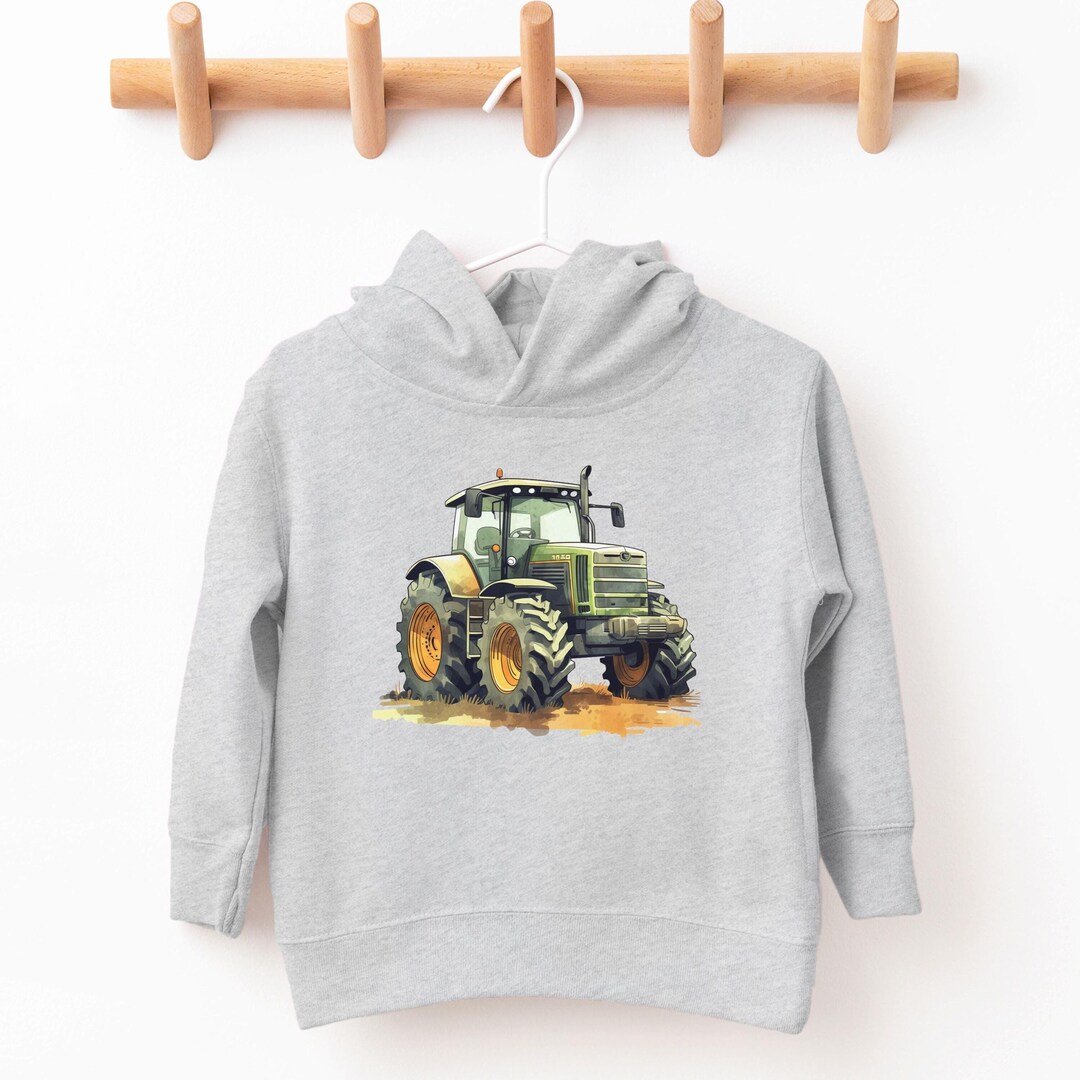 Kids' Tractor Pullover Fleece Hoodie, Toddler Boy Gift, Toddler Clothes ...