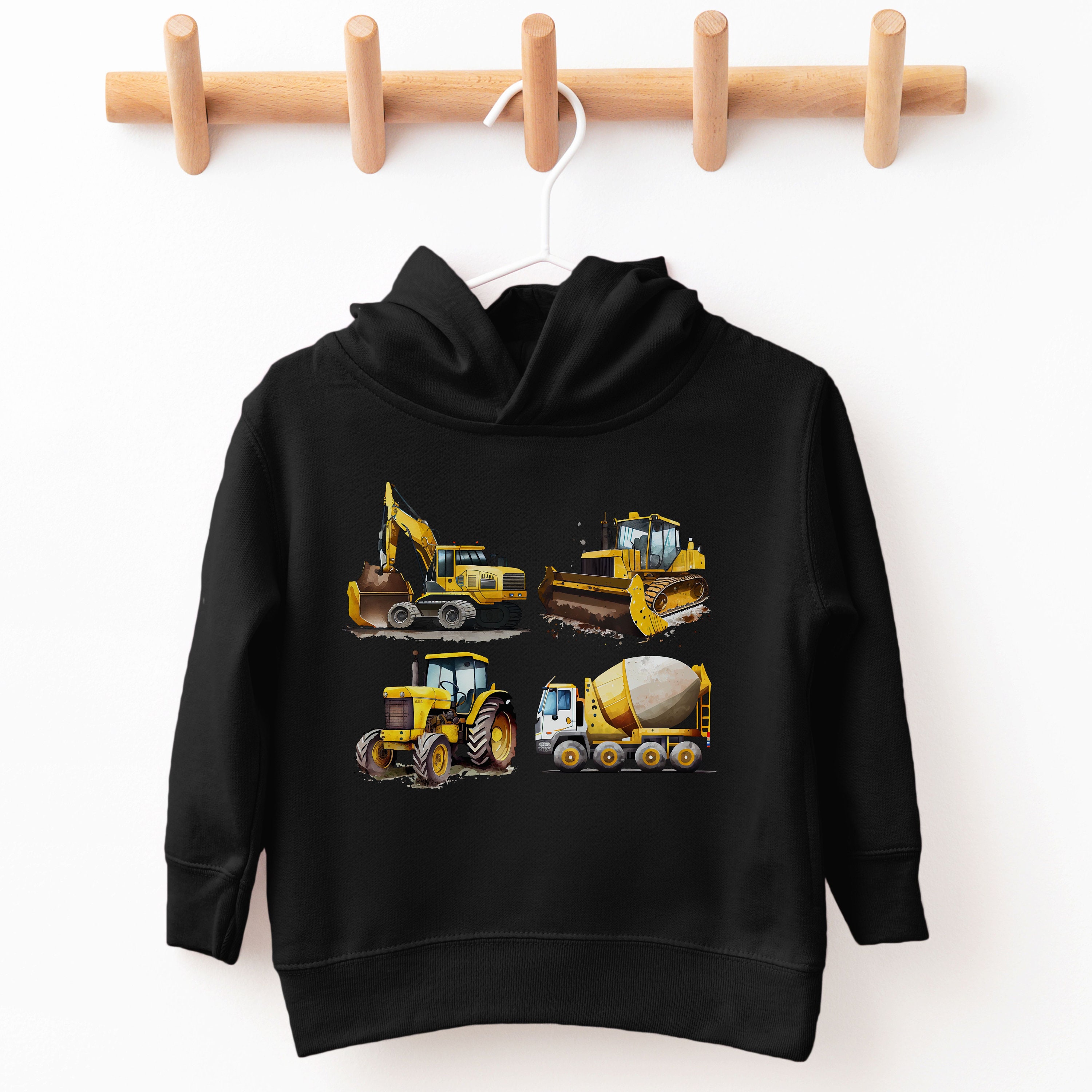 Toddler Construction Pullover Hoodie, Kids Excavator Hoodie, Toddler ...