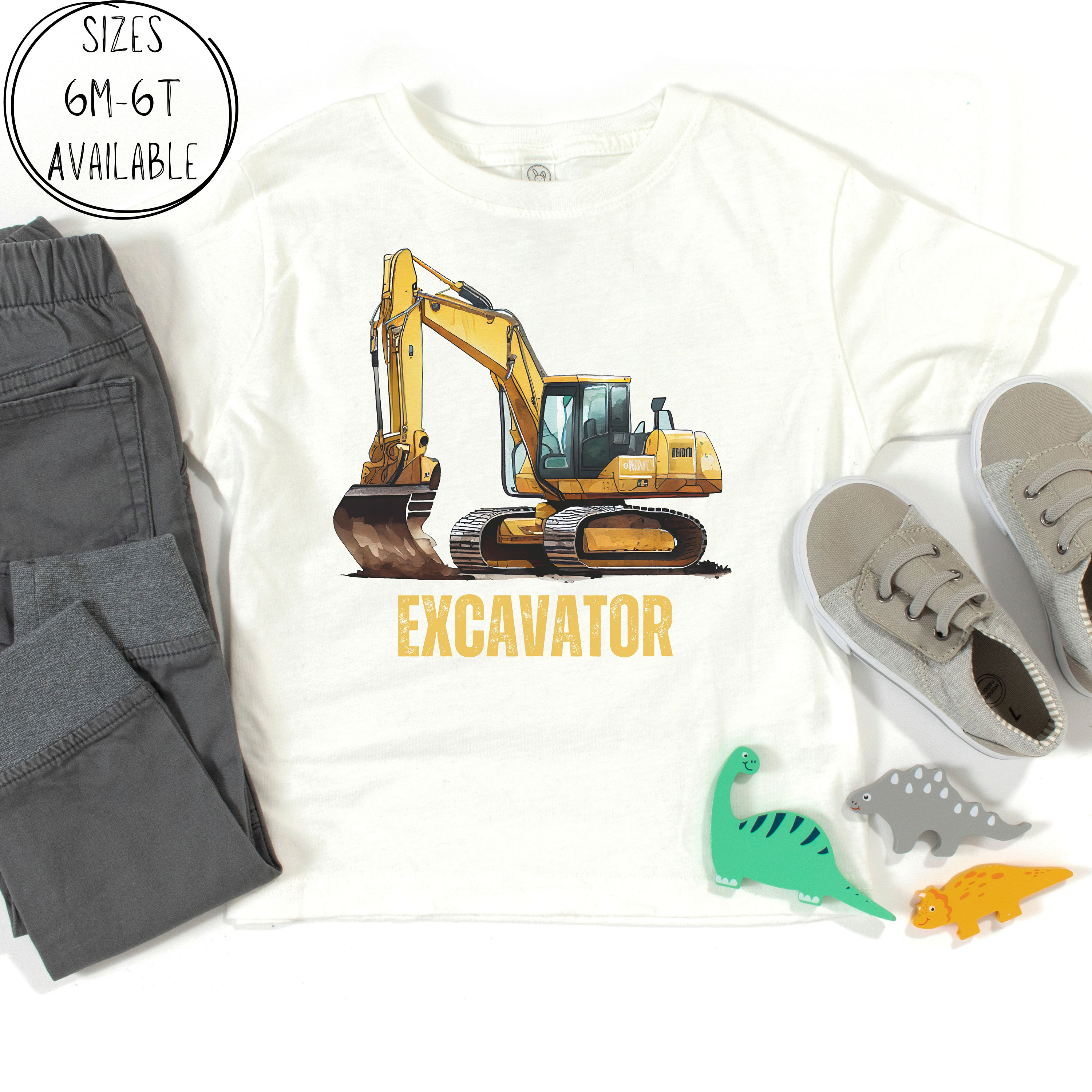 Toddler Excavator T-shirt Kids Excavator T Shirt Toddler - Etsy