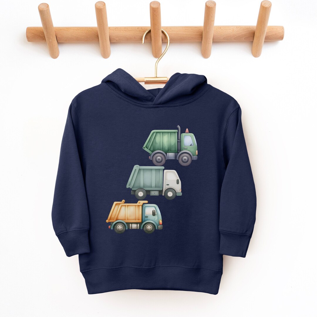 Toddler Garbage Truck Hoodie, Kids Garbage Trucks Sweatshirt, Trash ...