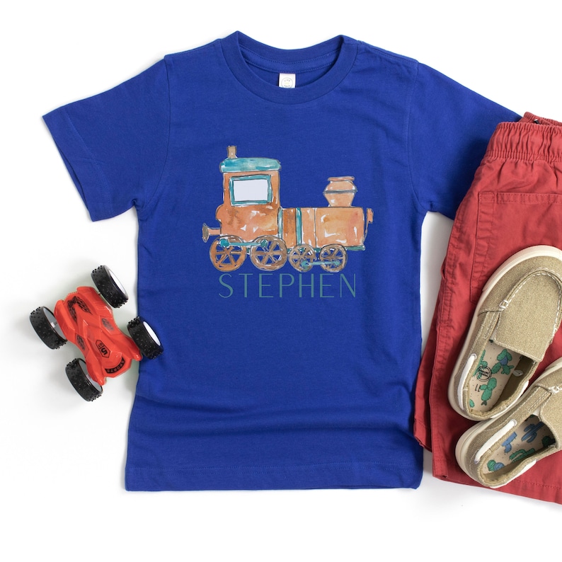 Personalized Toddler Train T-shirt, Personalized Kids Train T Shirt ...