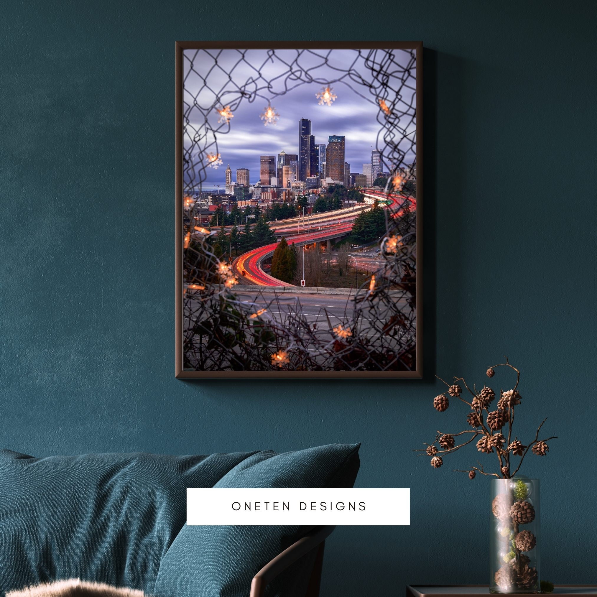 Seattle Skyline Sunset Photo: Extra Large Cityscape Wall Print (digital ...