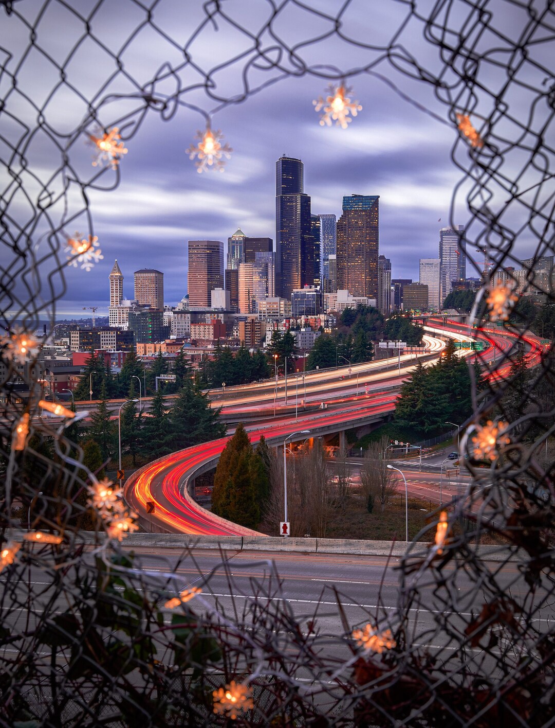 Seattle Skyline Sunset Photo: Extra Large Cityscape Wall Print (digital ...