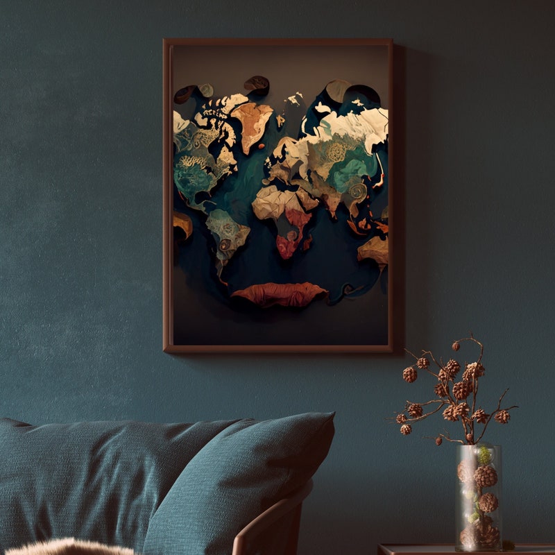 Artistic World Map - Etsy