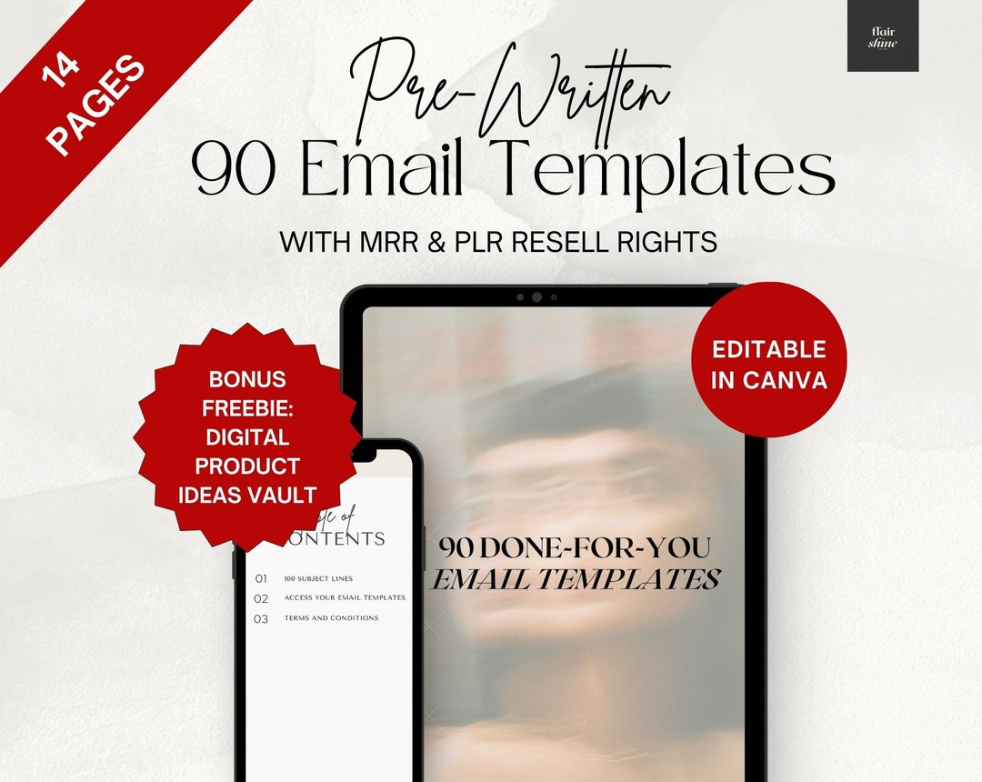 90 Pre-written Email Templates for Digital Marketing W/ Master Resell ...