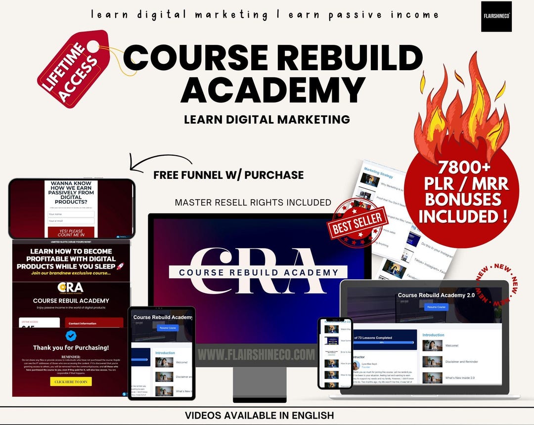 CRA 2.0 Master Resell Rights MRR Digital Marketing Course Course ...