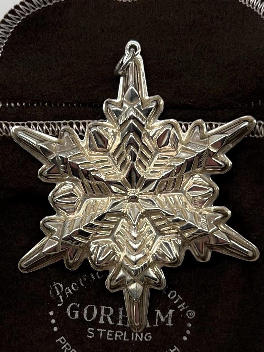 1972 Gorham Sterling Silver Snowflake Ornament With Box and Pouch ...
