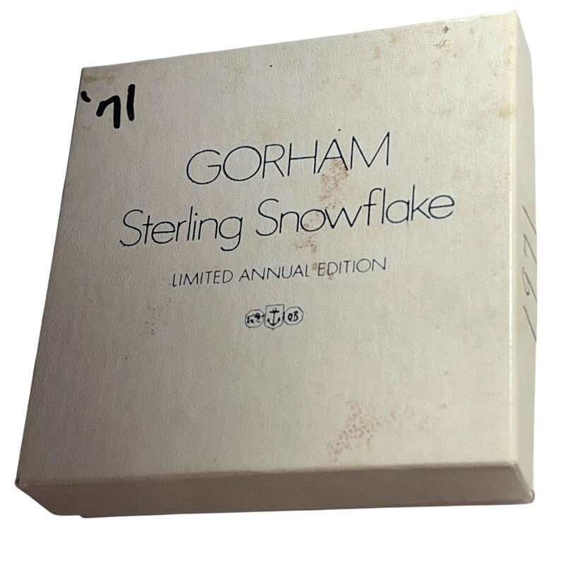 1971 Gorham Sterling Silver Snowflake Ornament With Box and Pouch ...