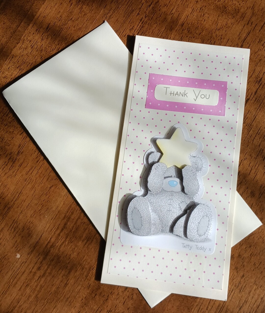 Tatty Teddy Thank You Decoupage Card - Etsy