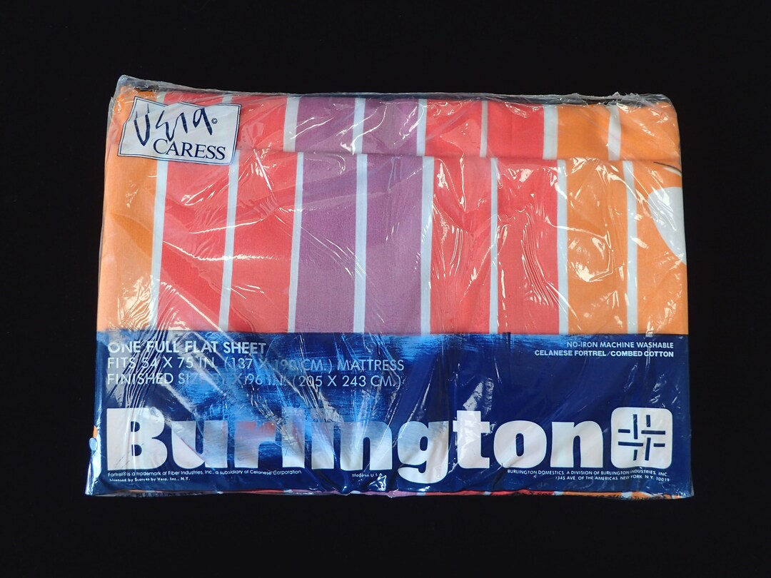 Vintage Burlington "vera Caress" Full Flat Sheet. Rainbow, Butterfly ...