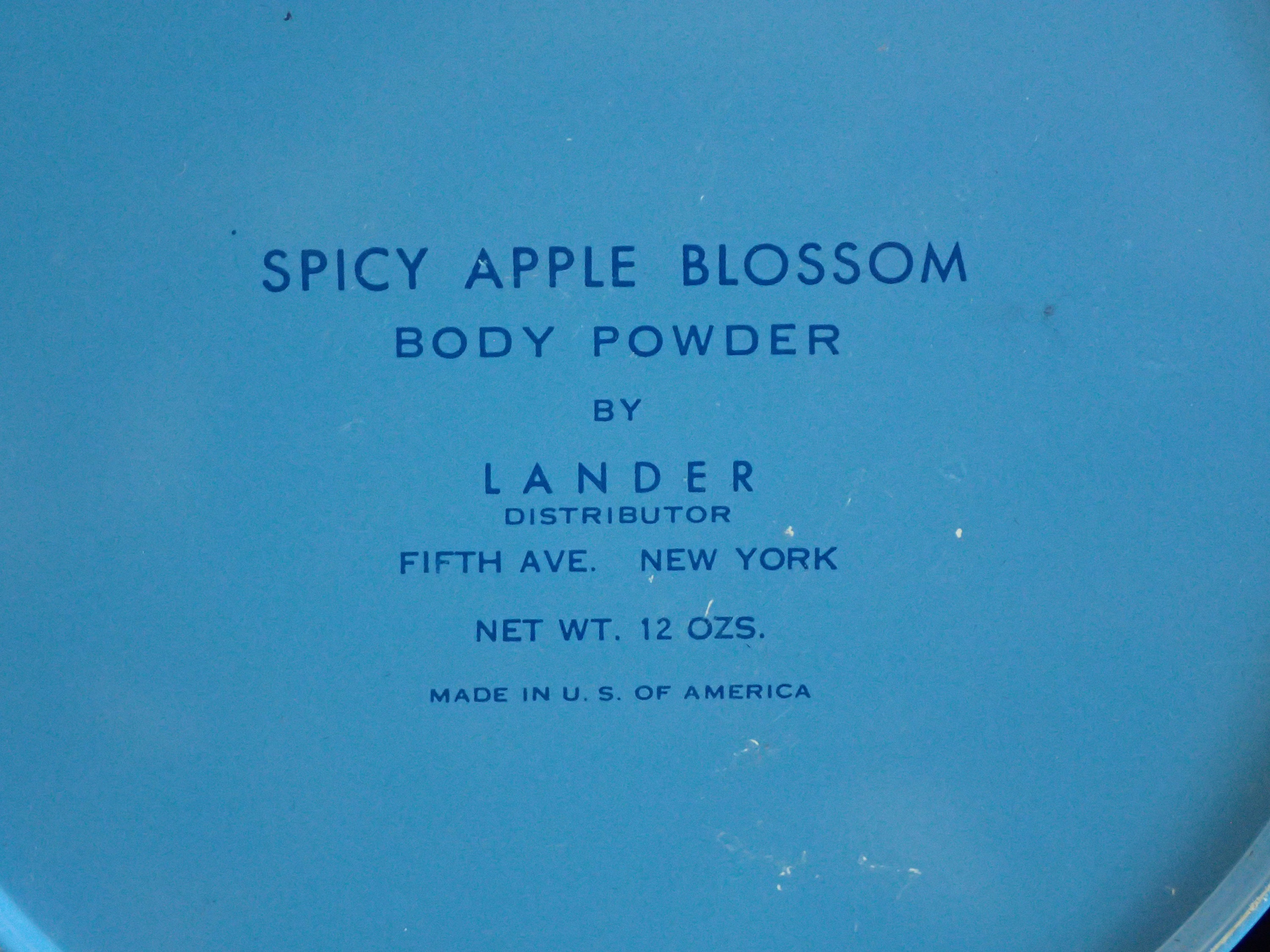 Vintage Lander's Body Powder, Spicy Apple Blossom. Powder is Unopened ...