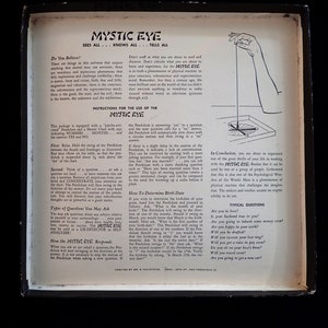 Mystic Eye Vintage Board Game. Complete With Pendulum, Board ...