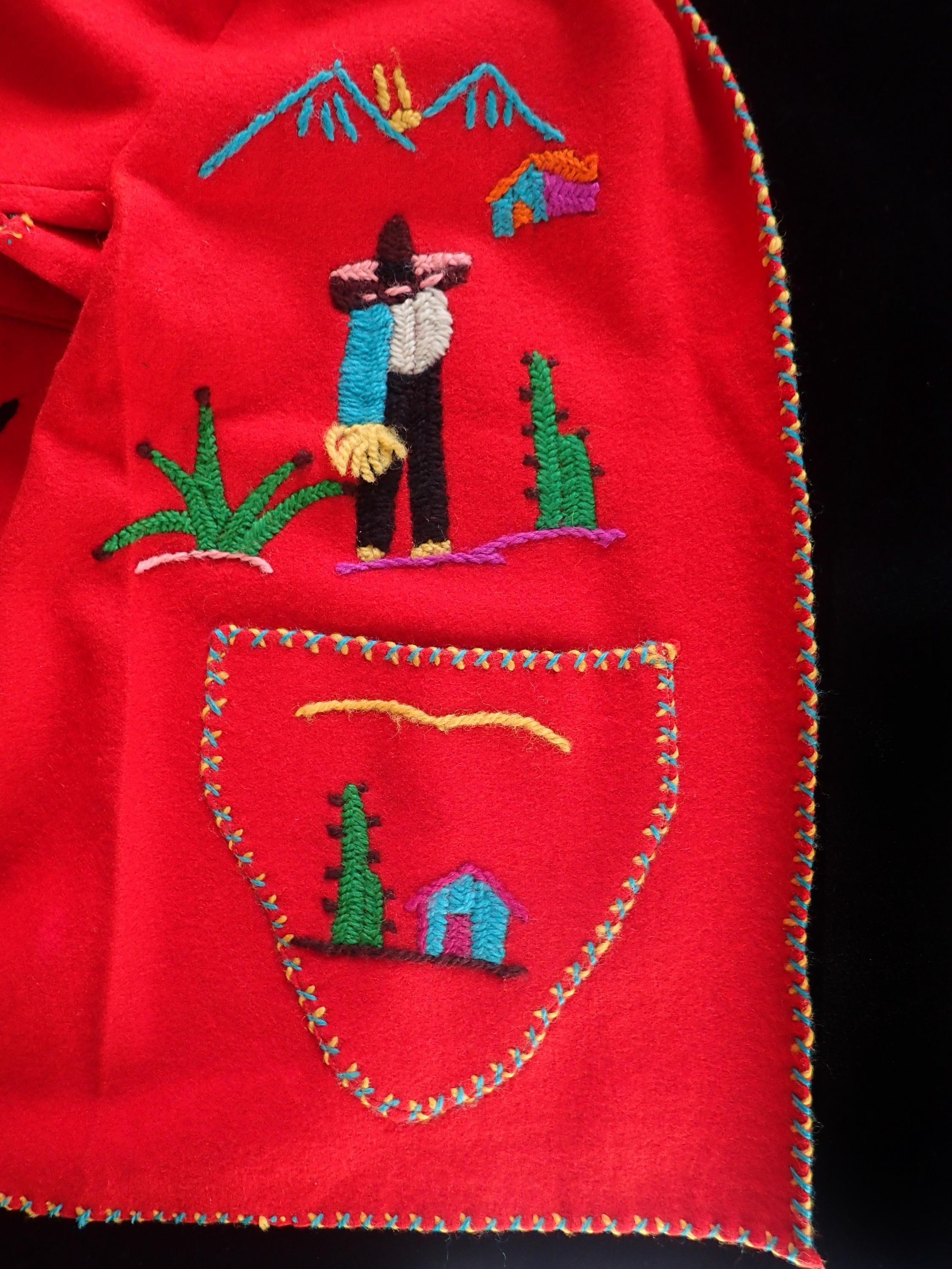 Vintage Mexican Felt Souvenir Jacket With Hand Sewn Embroidery. - Etsy
