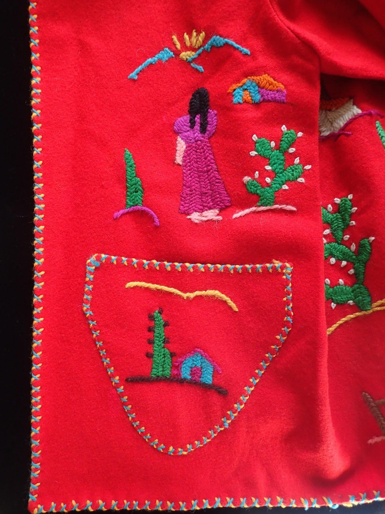 Vintage Mexican Felt Souvenir Jacket With Hand Sewn Embroidery. - Etsy