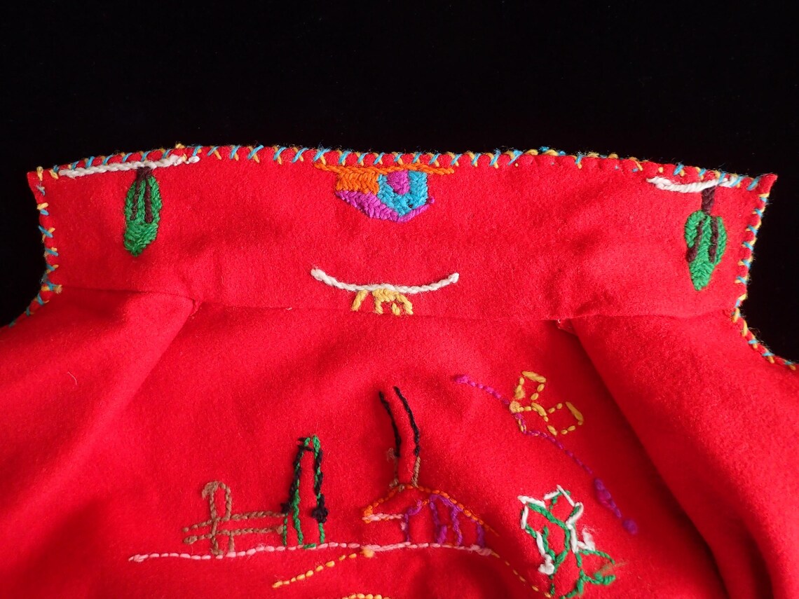 Vintage Mexican Felt Souvenir Jacket With Hand Sewn Embroidery. - Etsy