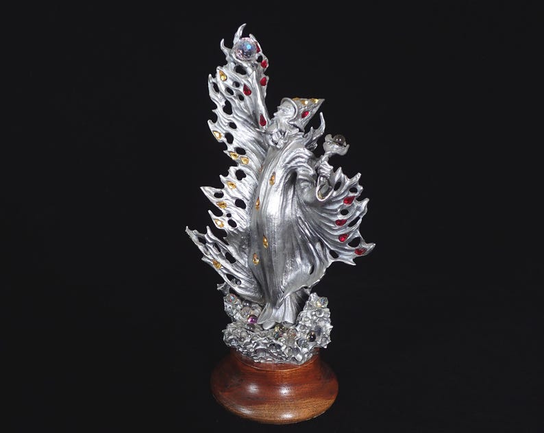 Vintage Fire Wizard Pewter Figurine by James Lane Casey. Signed Limited ...