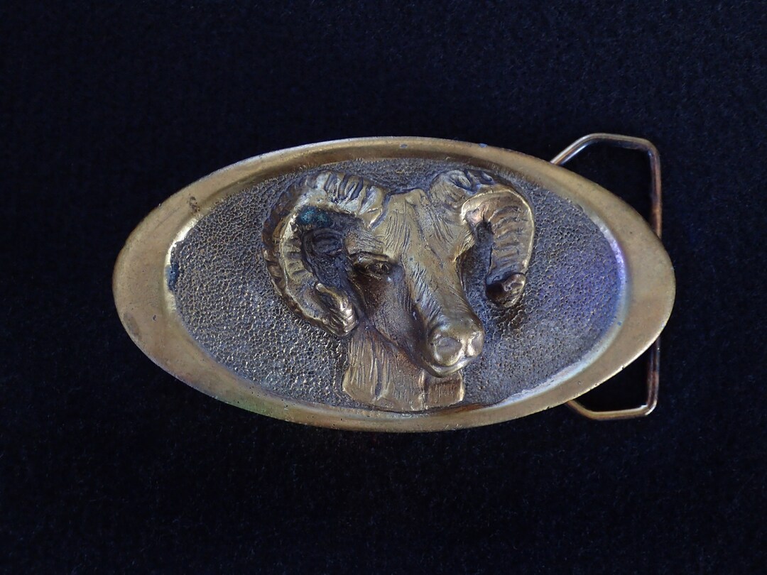 Vintage Bighorn Sheep Ram Bronze Belt Buckle. Made in 1976 by Adezy ...