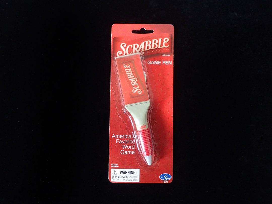 Vintage Scrabble Game Pen. Miniature Scrabble Game in a Pen. Unopened ...