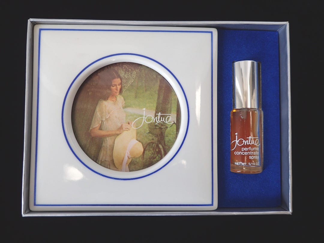 Vintage Jontue "pretty as a Picture" Perfume and Picture Frame Set. - Etsy