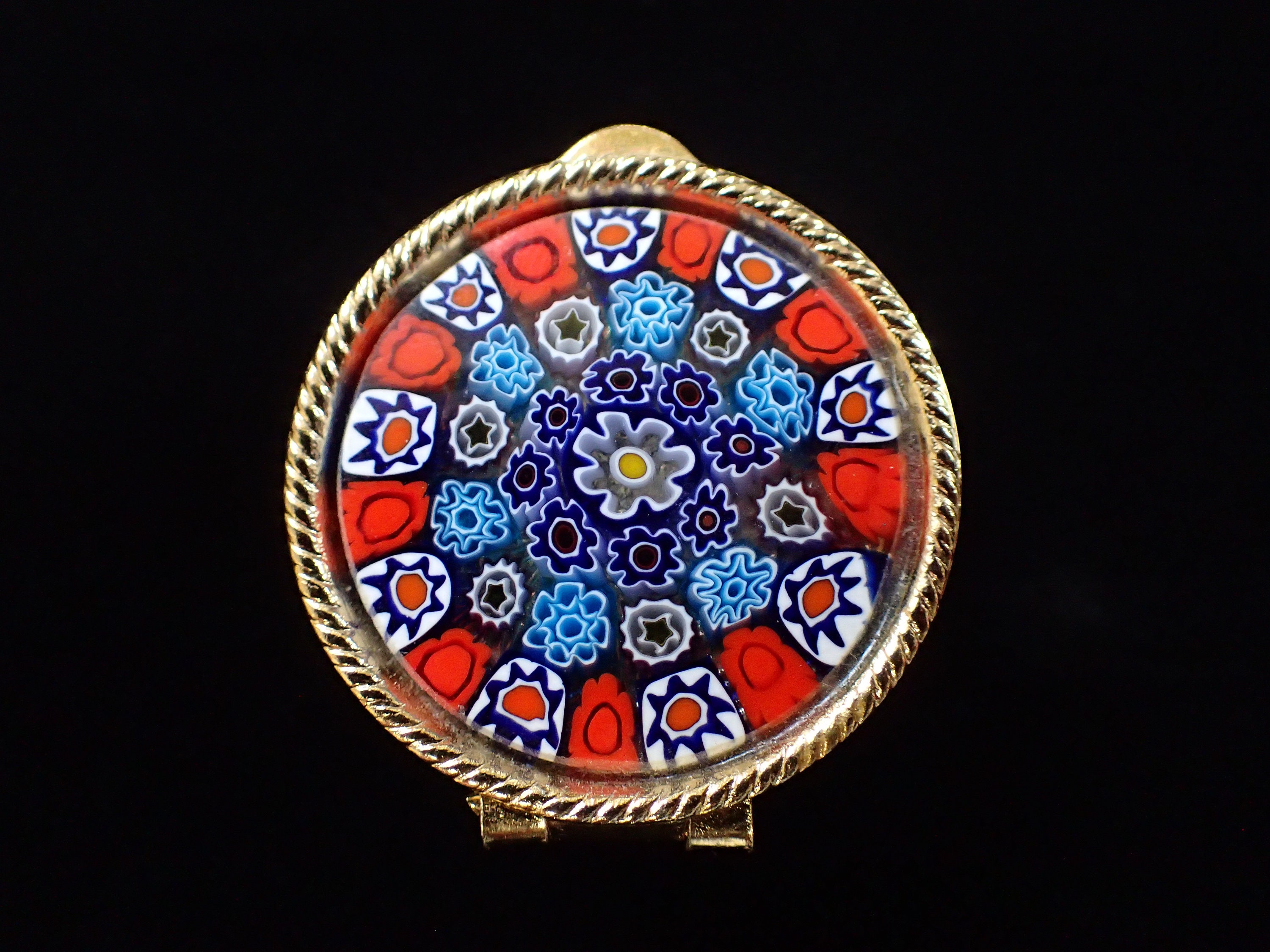 Murano Glass Pill Box With Millefiori Flowers - Etsy