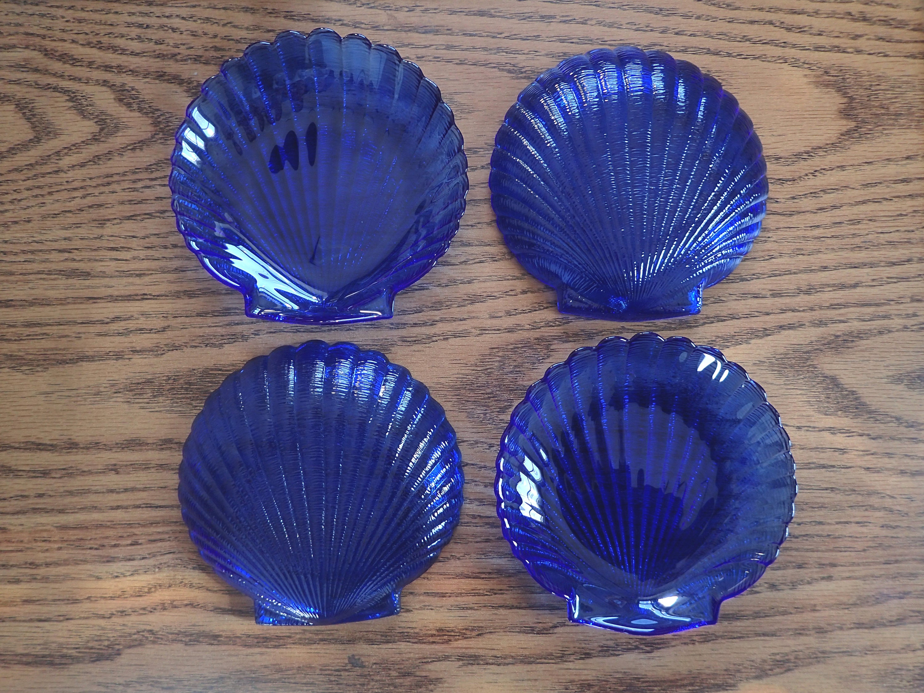 Vintage Scallop Shell/sea Shell Cobalt Blue Plates 5.5" in Diameter ...