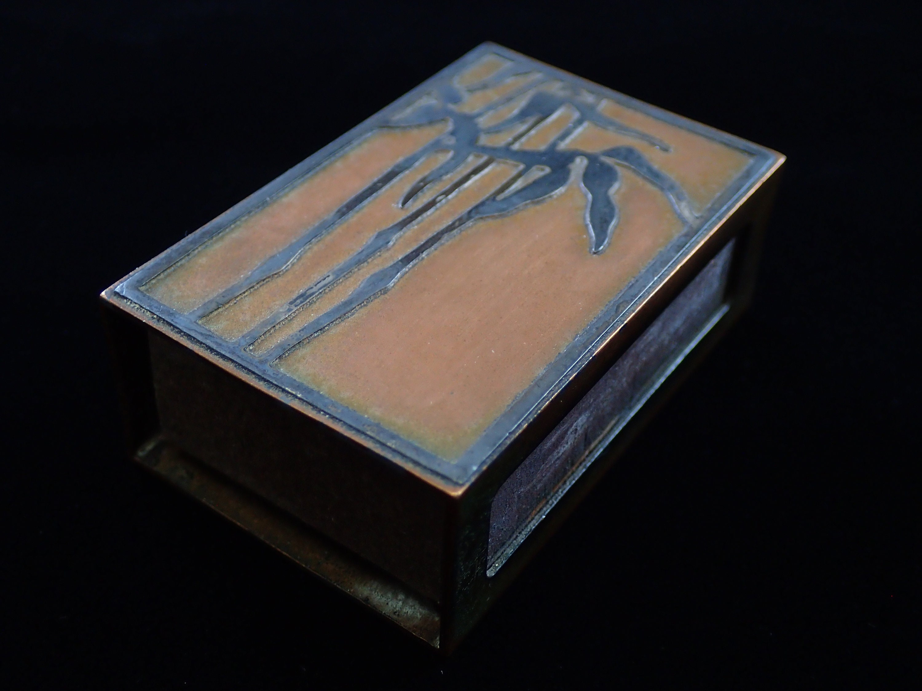 Antique Chinese Brass Match Safe/match Holder With Bamboo Design ...