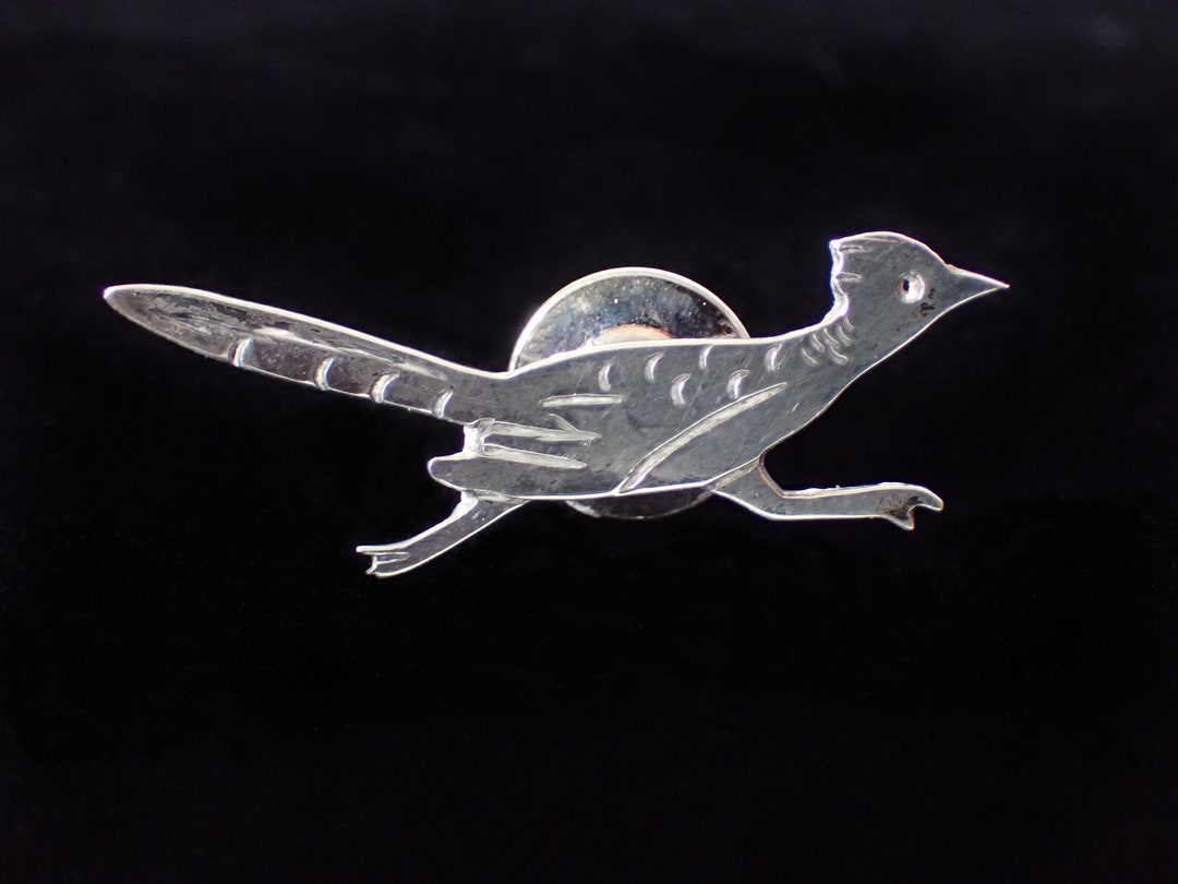 Vintage Sterling Silver Native American Roadrunner Pin. Signed J-N. - Etsy