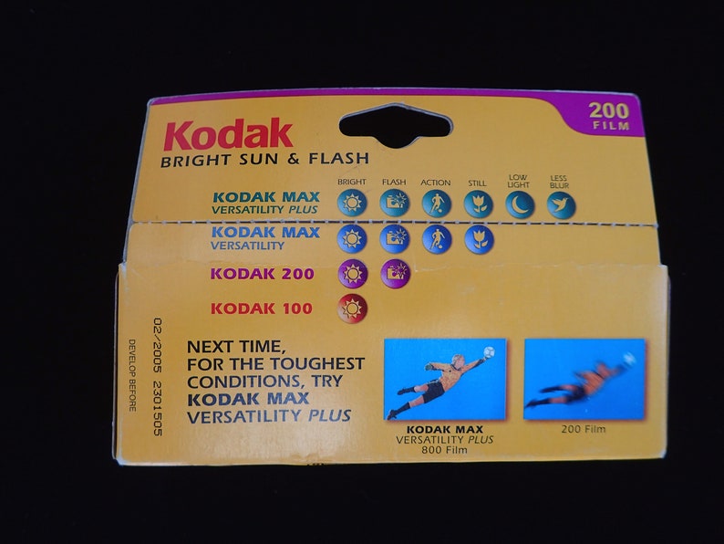 Kodak Film. 200 Speed. 4 Roll Pack. Expired 02/2005. in Original ...