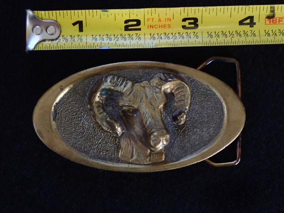 Vintage Bighorn Sheep Ram bronze belt buckle. Made in… - Gem