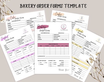 Cake Order Form, Editable Bakery Order Form, Cookie Order Form, Cupcake ...