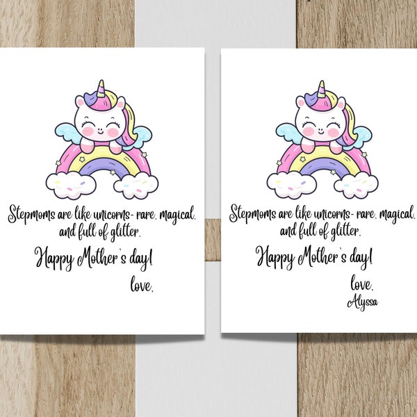 Printable Step Mom Mothers Day Card Etsy