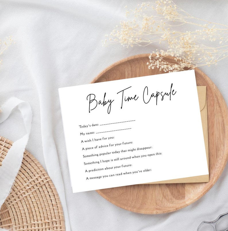 Baby Time Capsule Printable | Gender Neutral Shower Game (PDF File) - Etsy