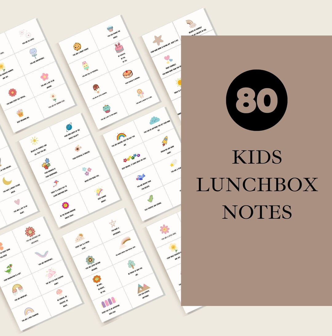 Lunchbox Cards, Class Affirmations, Printable Lunchbox Notes ...