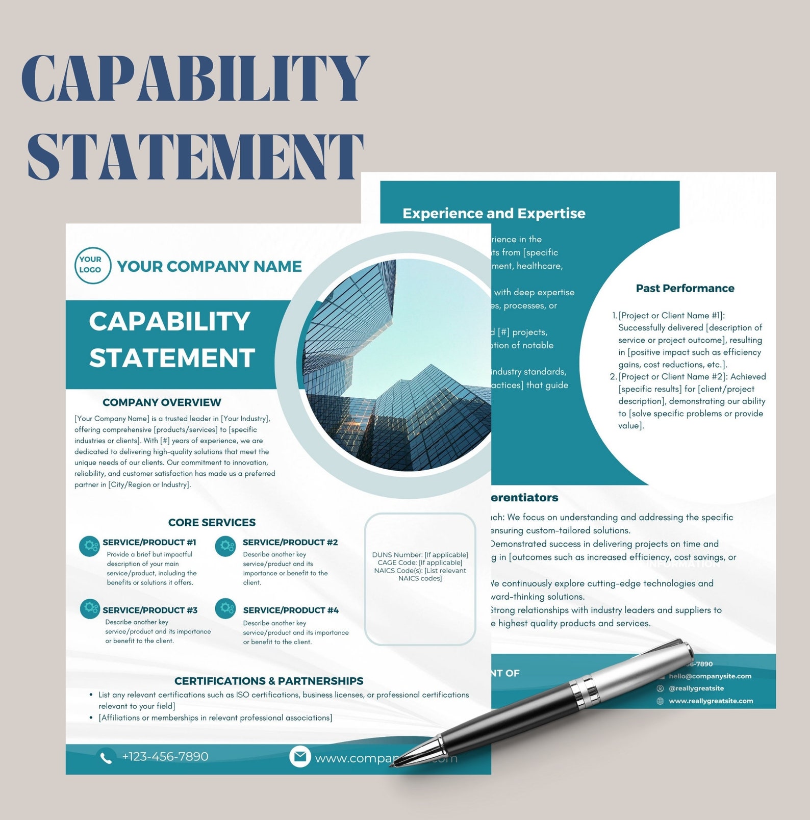 Editable Capability Statement Template: Canva Business Overview (digital Download) - Etsy