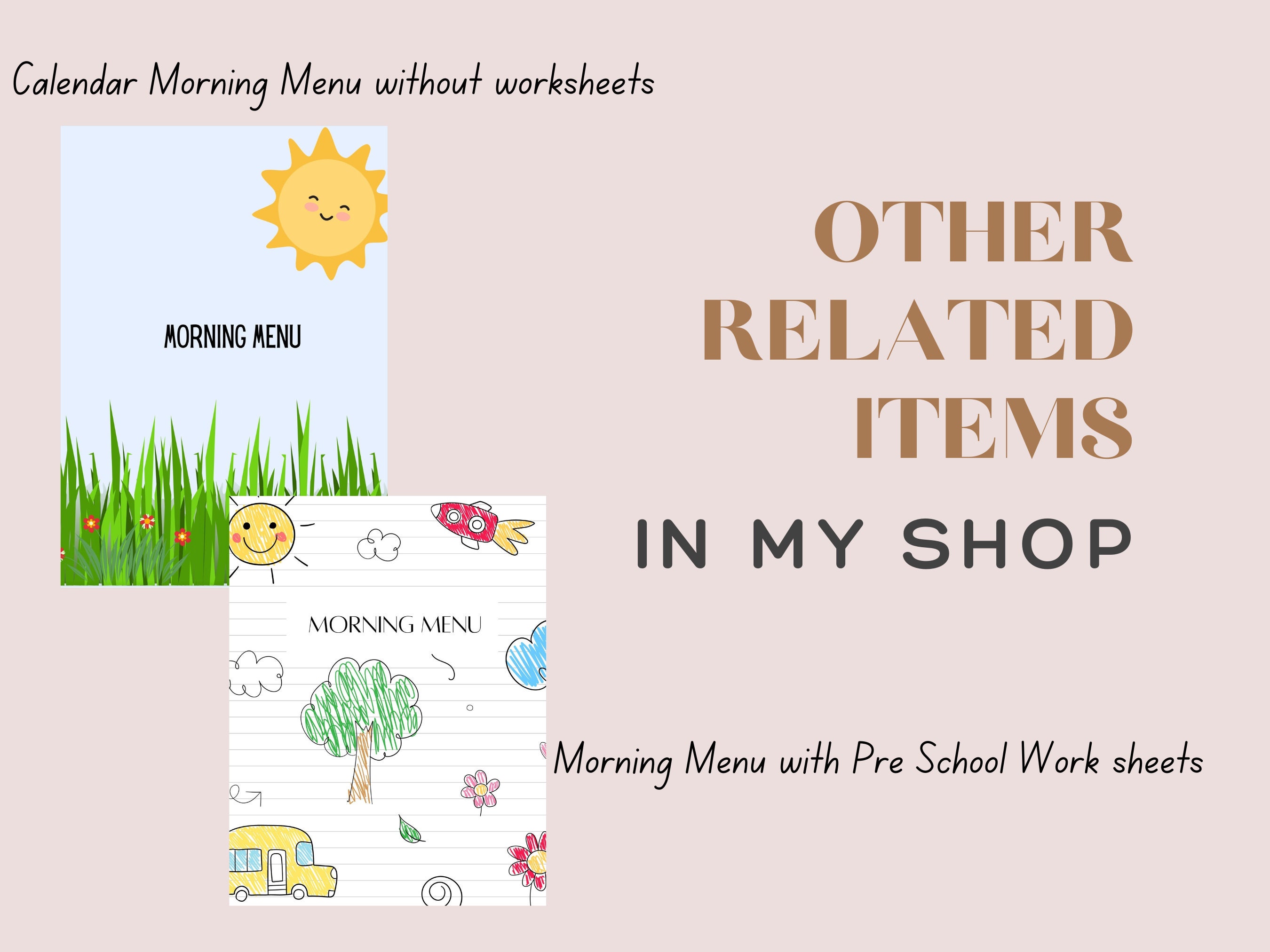 Morning Menu Pages Preschool Home School Binder Morning Basket ...