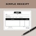 Printable Minimalist Receipt Template: Business Payment Form (instant ...