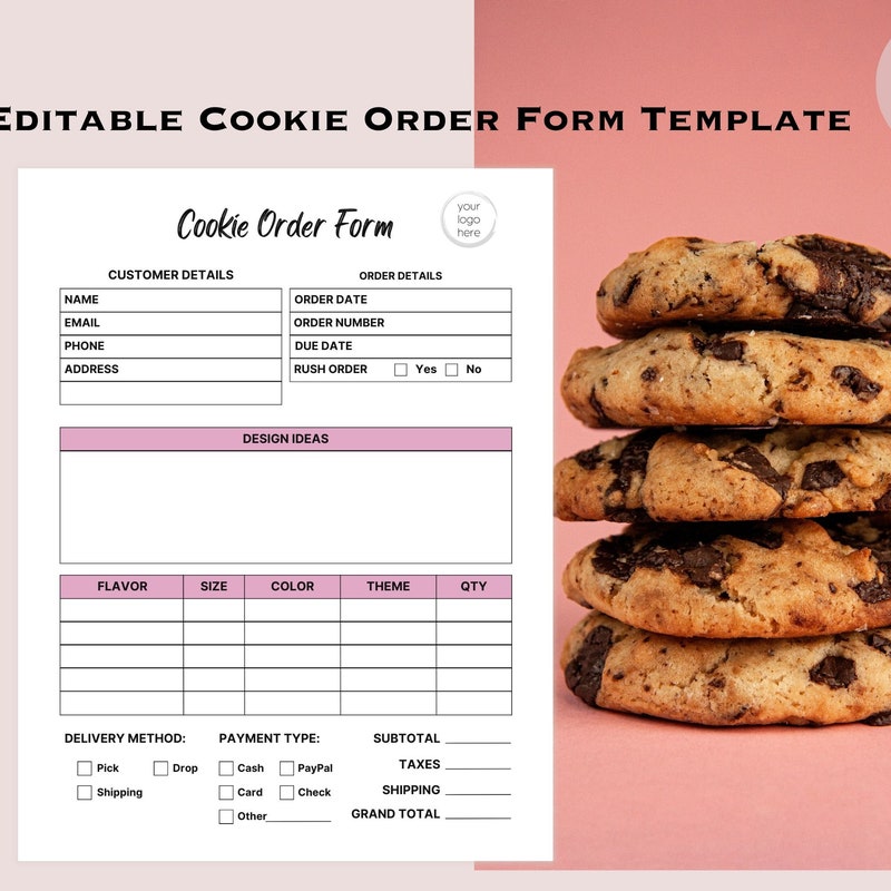 Cookie Order Form - Etsy