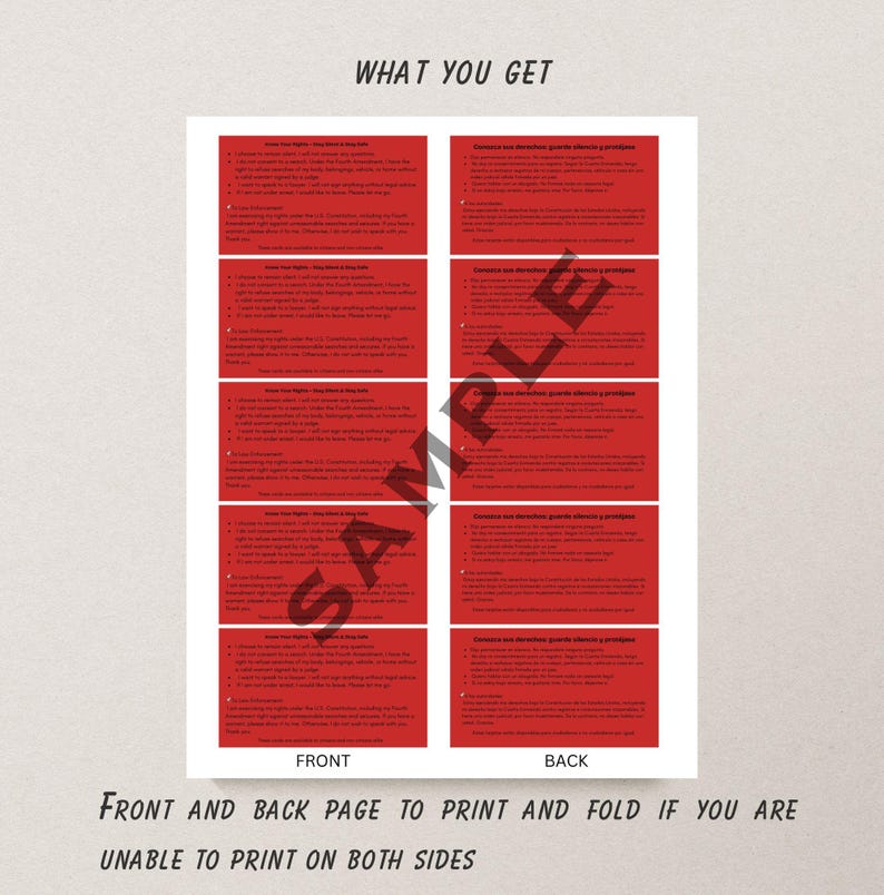 Immigration Rights Red Cards Printable (instant Download) - Etsy