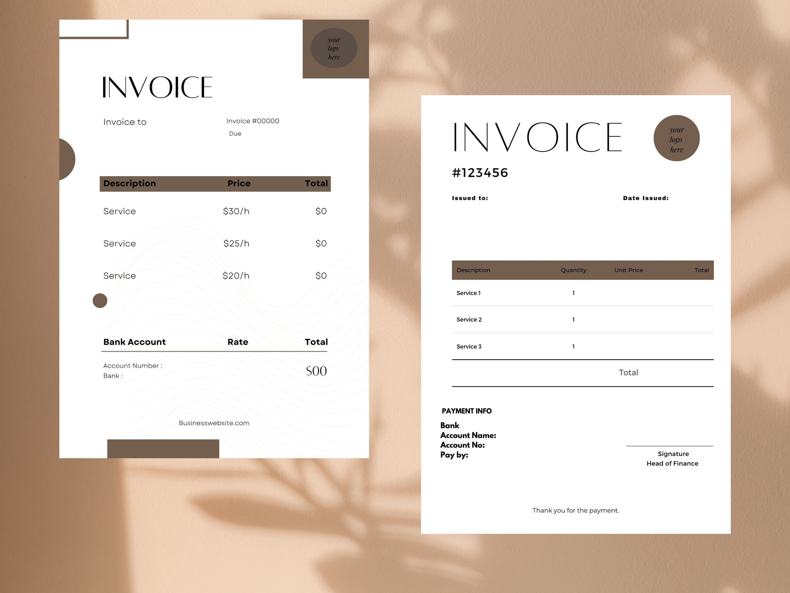 Invoice Template | Editable Invoice Template for Small Business | Small ...