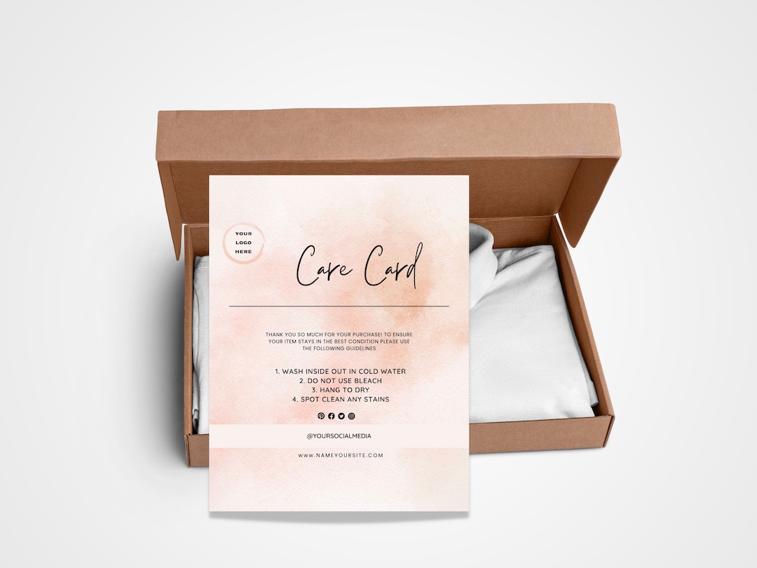 Editable Washing Instructions Template for Small Business | Care ...